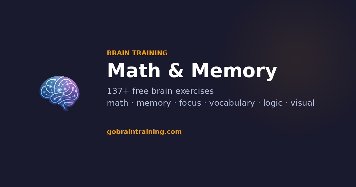 All Brain Exercises — Free Online Training | Brain Training: Math & Memory